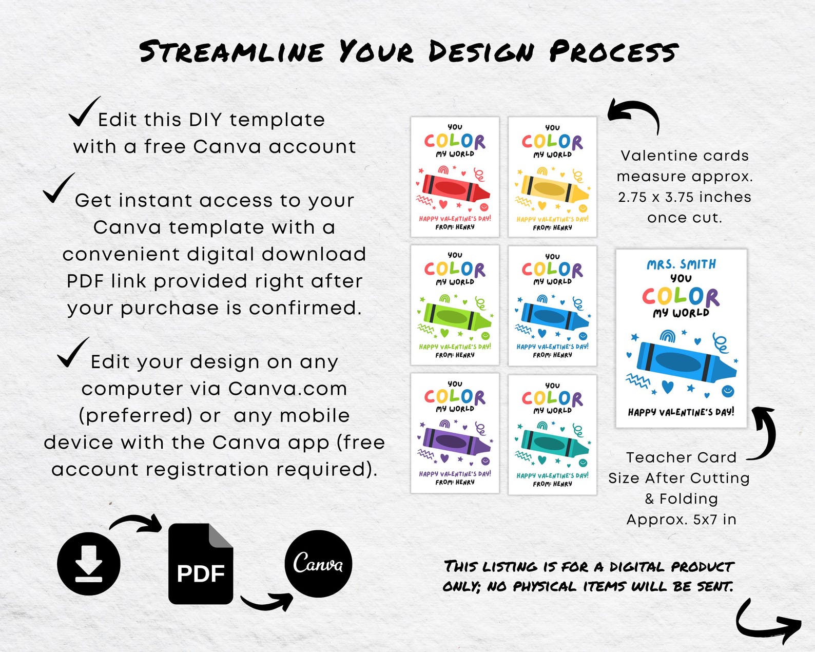 Printable Crayon Valentine Cards, Preschool Crayons Valentines Day ...