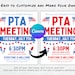 Editable July PTO PTA Meeting Flyer Template, Summer Meeting Reminder ...