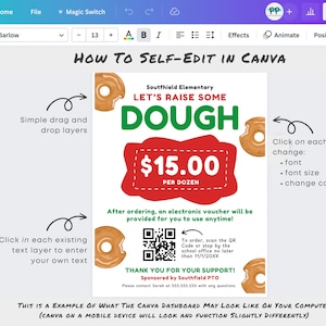 Editable Donut Fundraiser Flyer Template, School Fundraising Printable ...