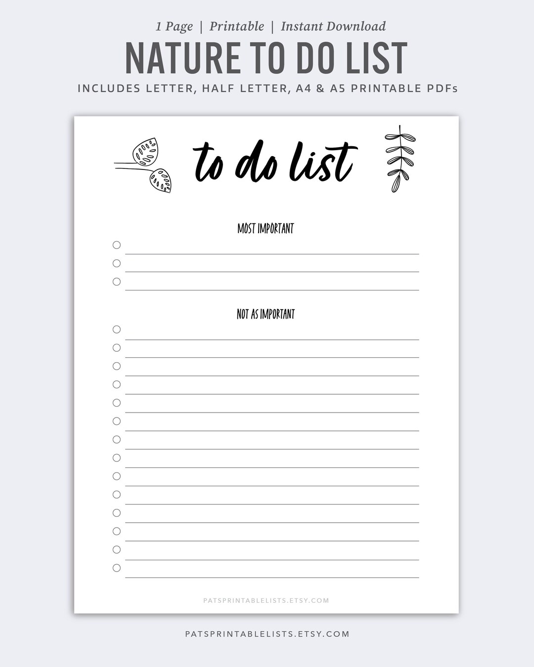 Botanical to Do List Printable Task List 2023 Daily Plan - Etsy