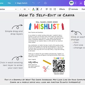 Editable Teacher Wishlist Printable, Classroom Supplies Donation Letter ...