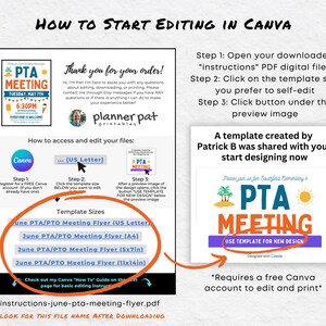 Editable June Meeting Flyer Printable, End of School PTO PTA Meeting ...