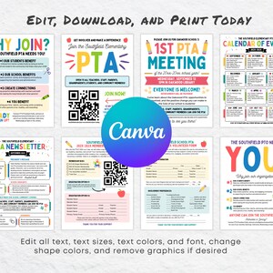 Editable PTA PTO Template Bundle | School Recruitment Flyers ...