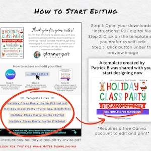 Editable Christmas Class Party Invite, Elementary School Party Flyer ...