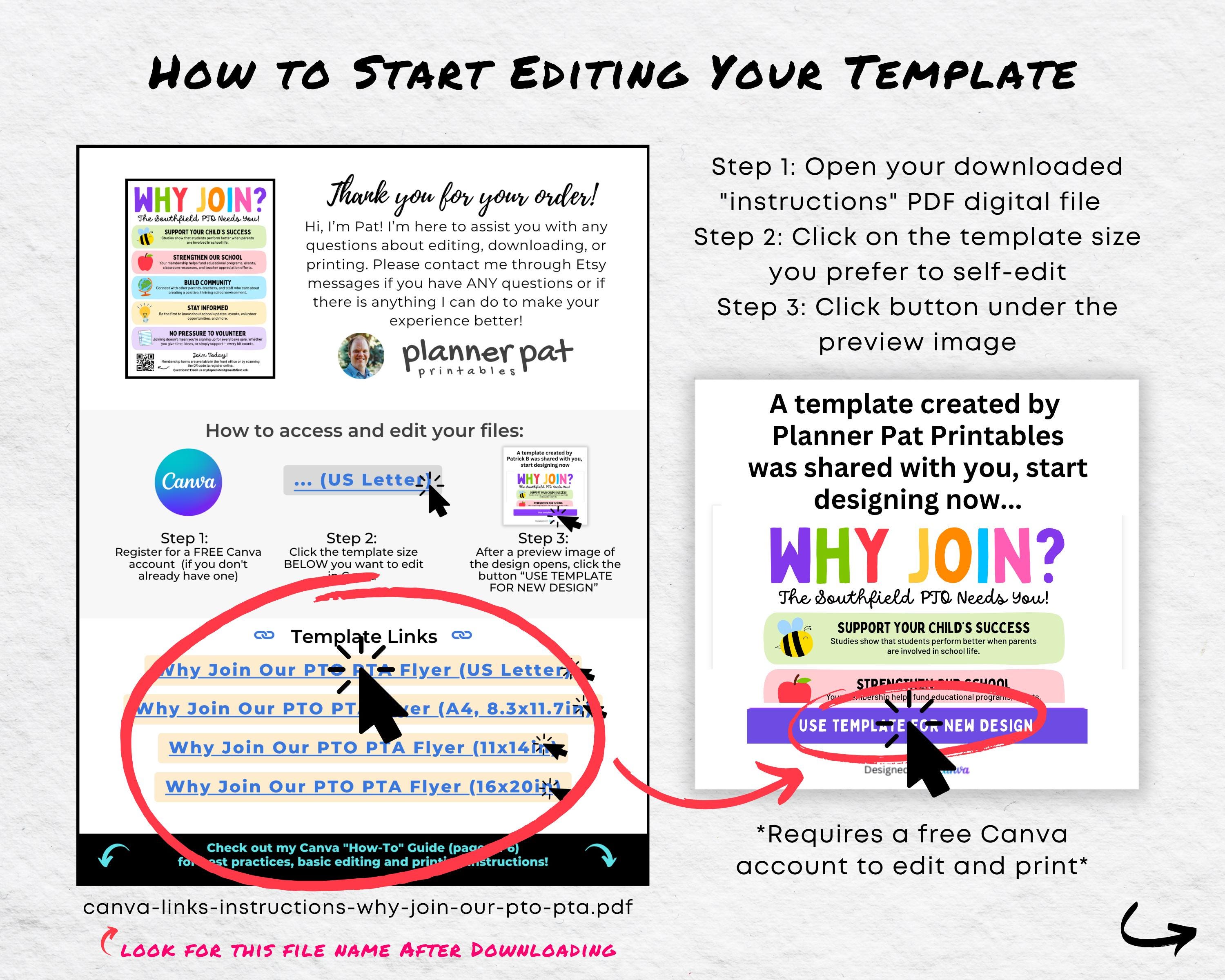 Editable Why Join the PTO PTA Flyer Template: Volunteer Recruitment ...