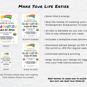 Editable Kindergarten Graduation Invitation Printable, School Ceremony ...