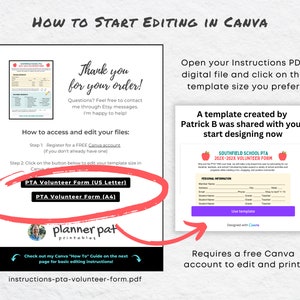 PTA Membership Form Volunteer Survey Editable Canva Template - Etsy