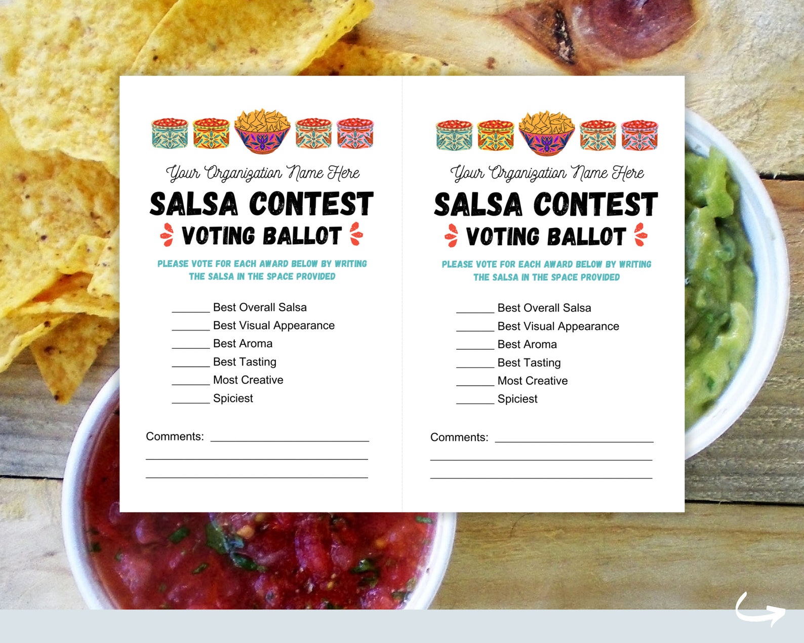 Editable Salsa Contest Ballot Printable, Salsa Voting Sheet Canva ...