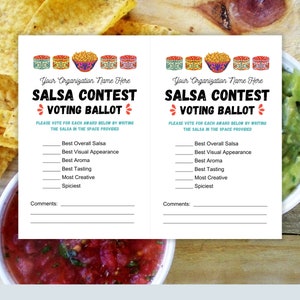 Editable Salsa Contest Ballot Printable, Salsa Voting Sheet Canva ...