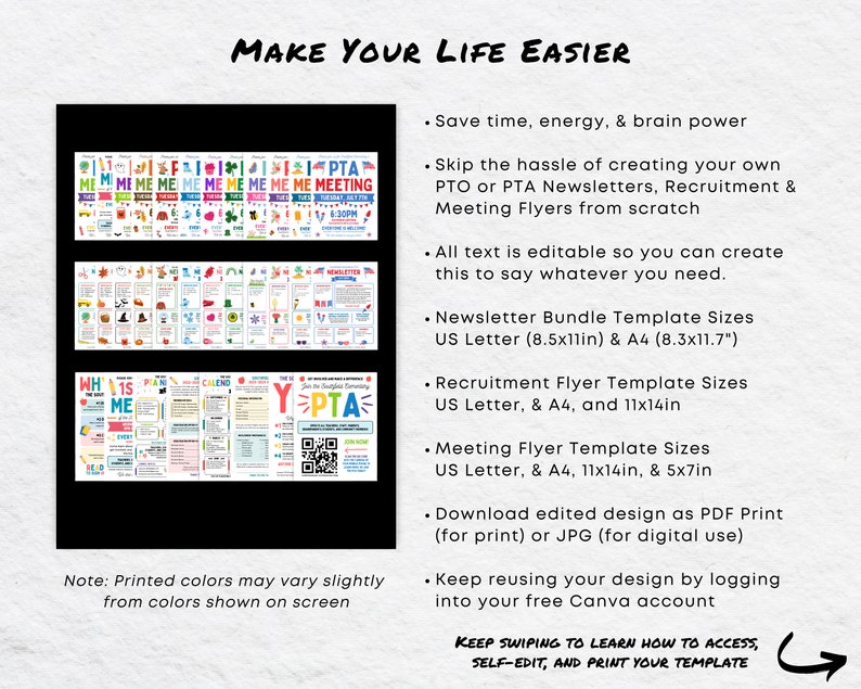 PTO PTA Flyer Templates Bundle: Editable School Recruitment, Membership ...