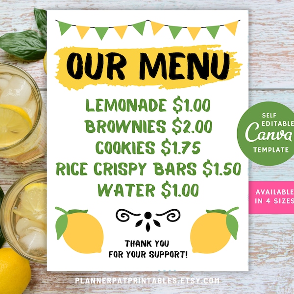 Lemonade Stand Printables - Etsy