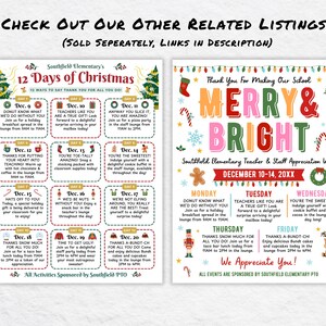12 Days of Christmas Dress up Days Itinerary Flyer: Editable Canva ...