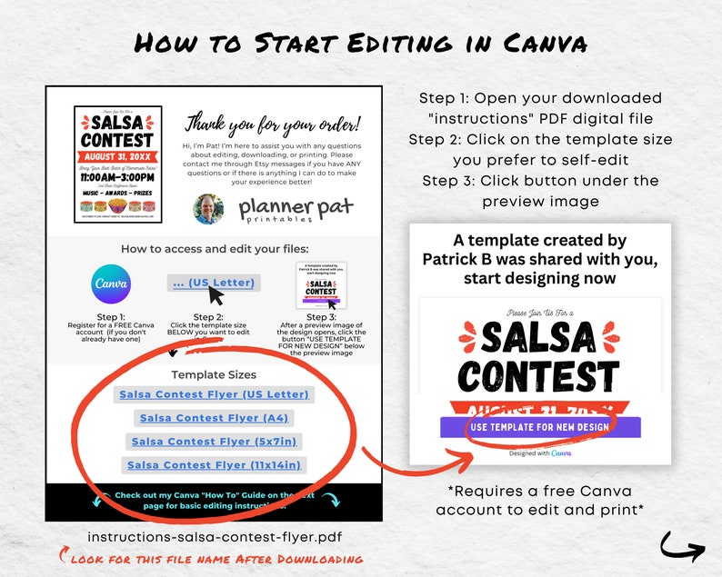 Editable Salsa Contest Flyer Canva Template, DIY Salsa Cook-off ...