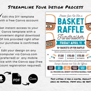 Editable Basket Raffle Flyer Template, Gift Basket Fundraiser Raffle ...