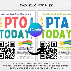 Editable Join the PTO Today Flyer Template, QR Code PTA Recruitment ...