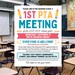 PTO PTA Meeting Flyer Editable Template for Back to School Meeting ...