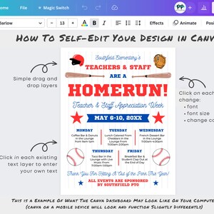 Editable Baseball Theme Teacher & Staff Appreciation Baseball Themed ...