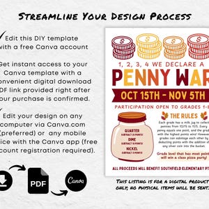 Fall Themed Penny War Flyer Editable Template, Coin Drive Fundraiser ...