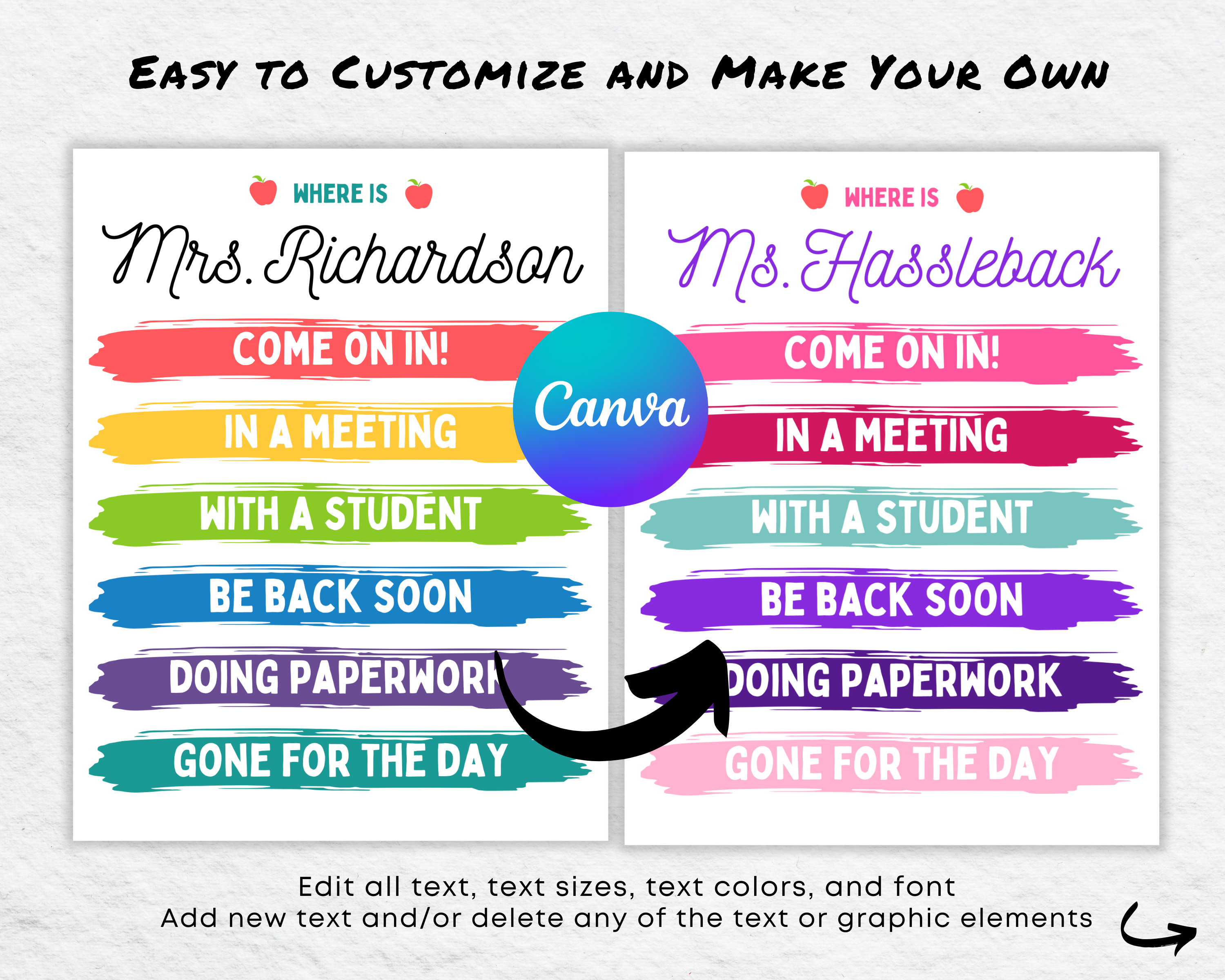 Editable Where is the Teacher Sign Printable, Office Door Flyer ...