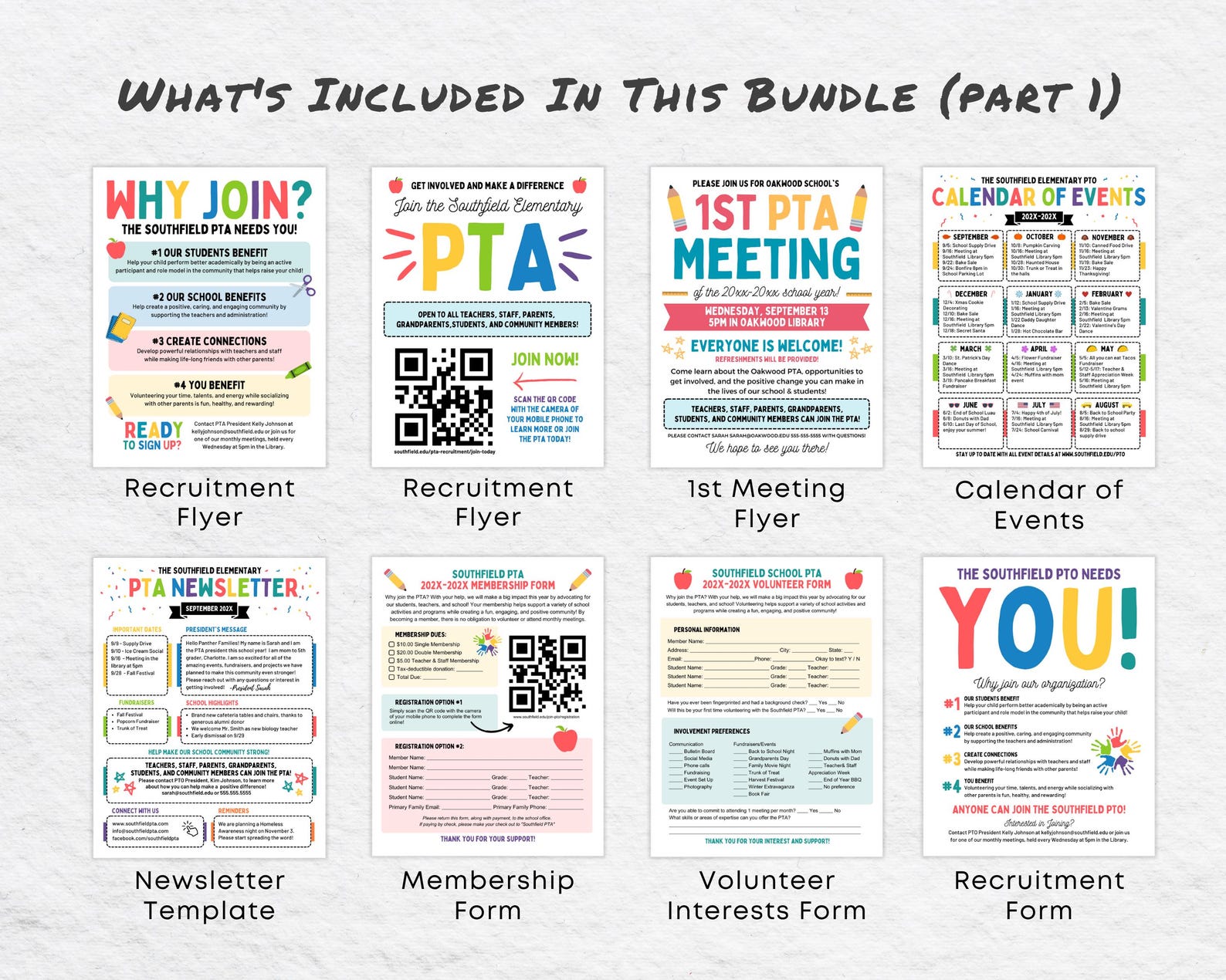 Editable PTO PTA Leader Flyer Templates: Canva School Poster Bundle ...