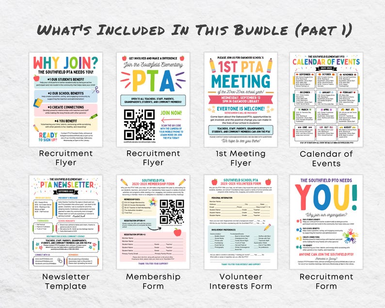 Editable School Flyer Templates: PTA PTO Leader Bundle (digital ...