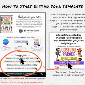 Editable Halloween Costume Parade Flyer Canva Template | Elementary ...