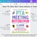 Editable Spring PTA Meeting Flyer Template, PTO PTA April News, Canva ...