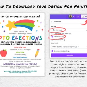 Editable PTA PTO Election Volunteer Board Member Flyer Printable Canva ...
