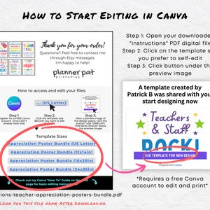 Editable School Appreciation Poster Bundle for Teacher & Staff ...