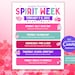 Editable Valentines Day Spirit Week Flyer Canva Template, School Spirit ...