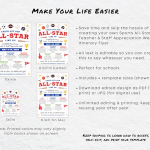 Editable Sports All Star Theme Teacher & Staff Appreciation Sports ...