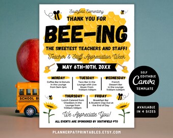 Teacher Appreciation Week Daily Activity Itinerary Flyer Buzzzzworthy ...