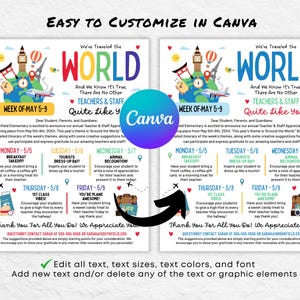 Around the World Teacher Appreciation Newsletter: Travel Itinerary ...