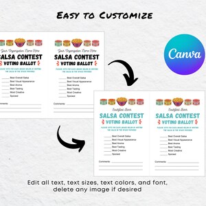 Editable Salsa Contest Ballot Printable, Salsa Voting Sheet Canva ...