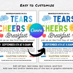 Editable Cheers and Tears Breakfast Flyer Template, Boo Hoo Breakfast ...