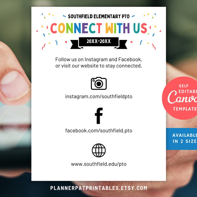 Connect With Us Sign - Etsy