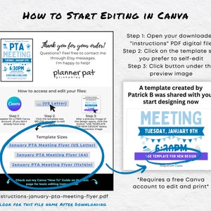 Editable January PTA Meeting Flyer Canva Template, Winter Meeting ...