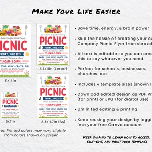 Company Picnic Flyer Editable Template, Work Appreciation Party, Canva ...