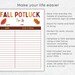 Fall Potluck Sign up Sheet Printable Autumn Harvest Potluck Party ...
