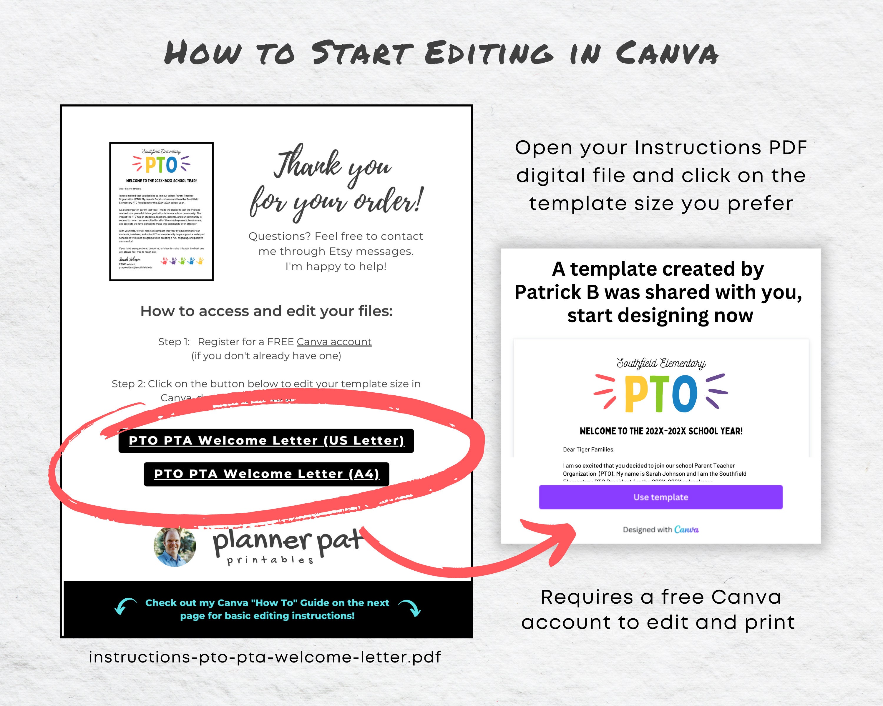 Editable PTO PTA Welcome Letter Template: Minimalist School ...
