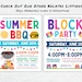 Summer BBQ Potluck Flyer Editable Template, Community BBQ Cookout ...