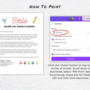 Editable Room Parent Welcome Letter Template & Contact Info (canva ...