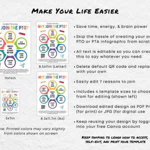 Editable PTO PTA Infographic Flyer | Canva Recruitment Poster Template ...