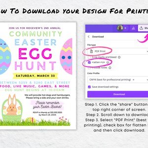 Editable Community Easter Egg Hunt Printable Flyer, Neighborhood Easter ...
