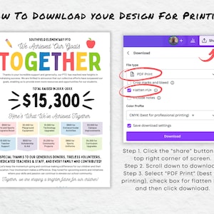 PTO PTA Fundraiser Tracker Flyer, School Canva Template (digital ...
