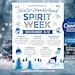 Winter Wonderland Spirit Week Flyer | Editable School Dress-up Days ...