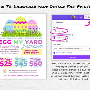 Editable Egg My Yard Flyer Printable, Easter Fundraiser Canva Template ...