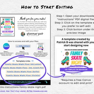 Editable Family Skate Night Flyer Template: Roller Skating Fundraiser ...