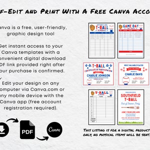 Editable Tball Template Bundle Printables, Includes Snack & Game ...