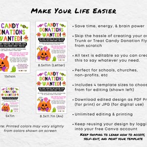 Editable Candy Donation Flyer Template: Trunk or Treat (canva, Digital ...